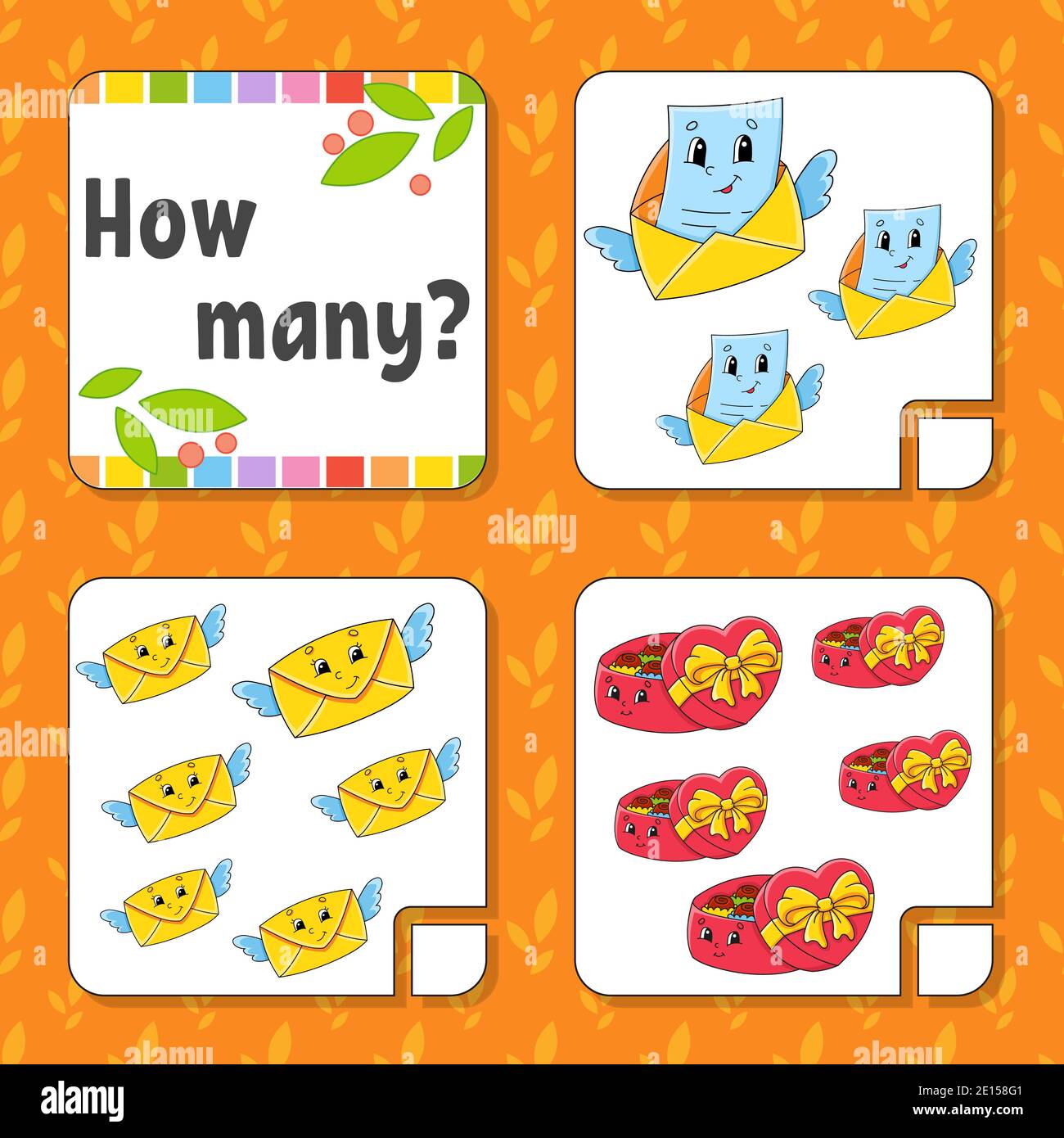 Counting game for children. Happy characters. Learning mathematics. How ...