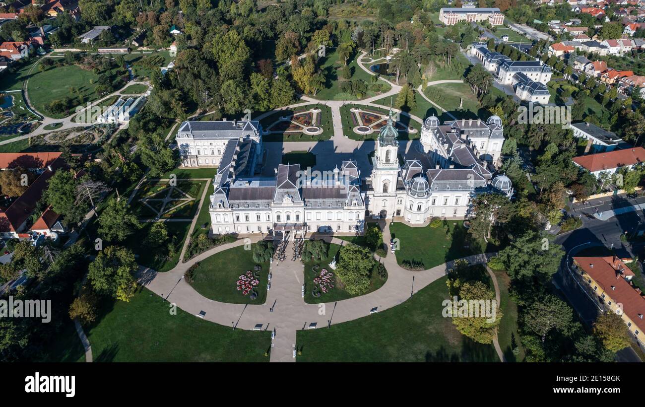 Aerial phooto of Festetics Castle in Keszthely, Hungary Stock Photo - Alamy