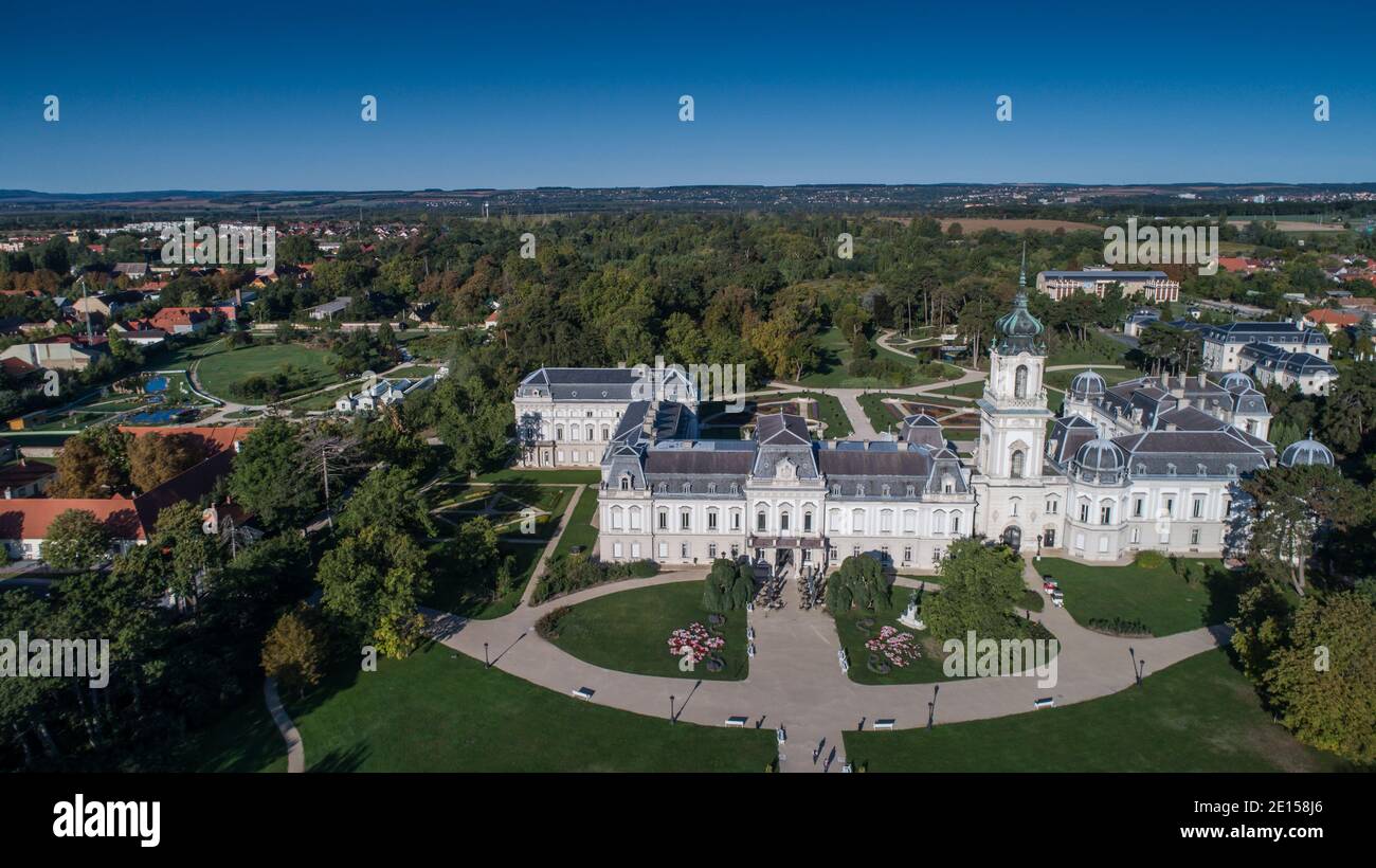 Aerial phooto of Festetics Castle in Keszthely, Hungary Stock Photo - Alamy