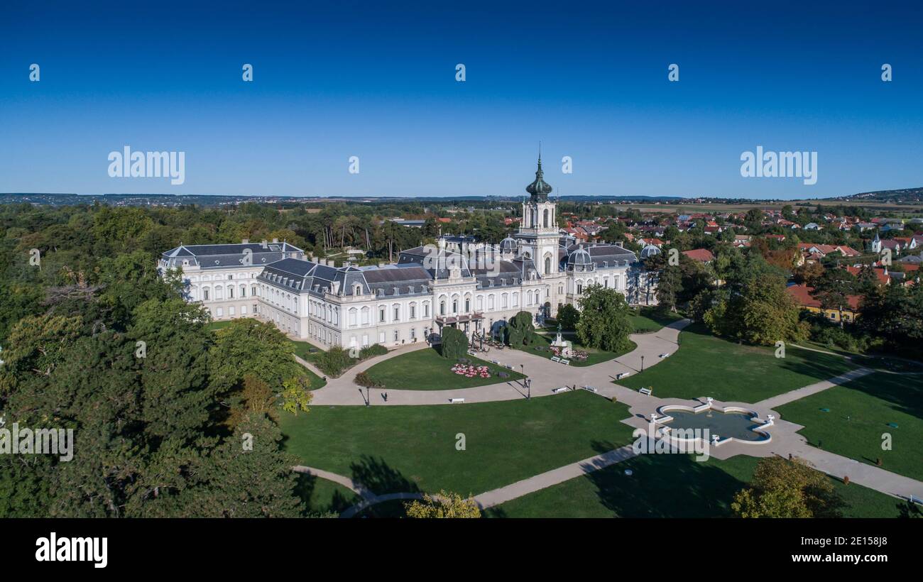 Aerial phooto of Festetics Castle in Keszthely, Hungary Stock Photo - Alamy