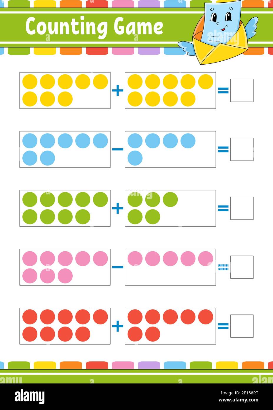Addition and subtraction. Task for kids. Education developing worksheet ...