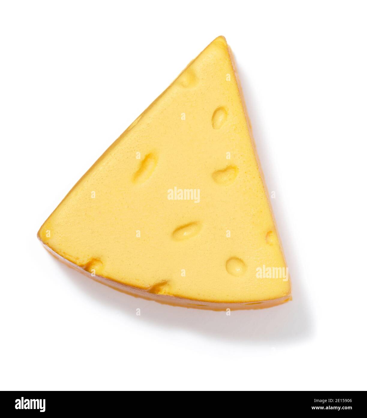 Cheese wedge pointing up photographed on a white background Stock Photo ...