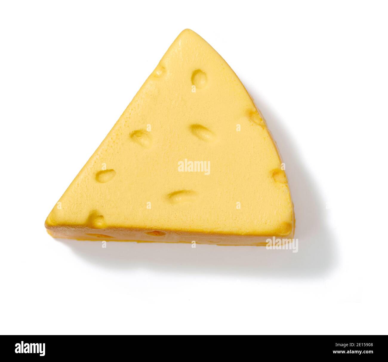 Yellow cheese wedge photographed on a white background Stock Photo - Alamy