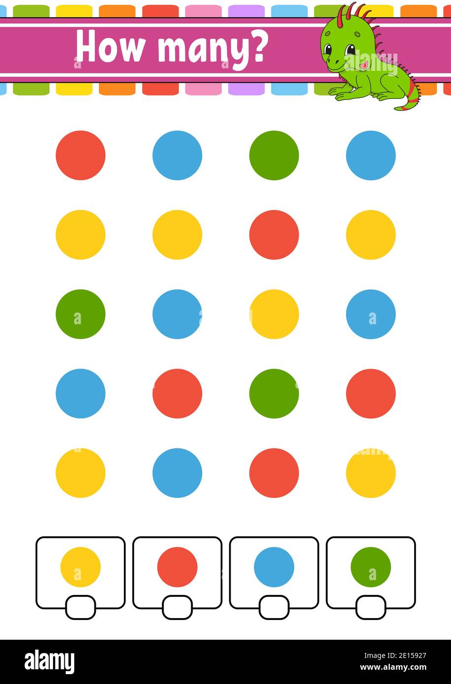 Counting game for children. Happy characters. Learning mathematics. How ...