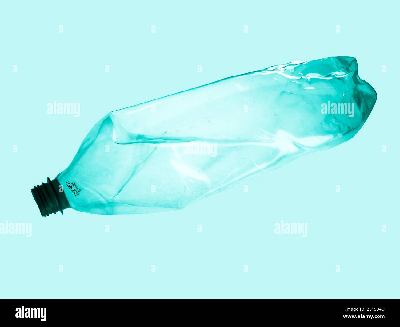 Empty, Crumpled Beverage Bottle Made Of Transparent Plastic Stock Photo ...