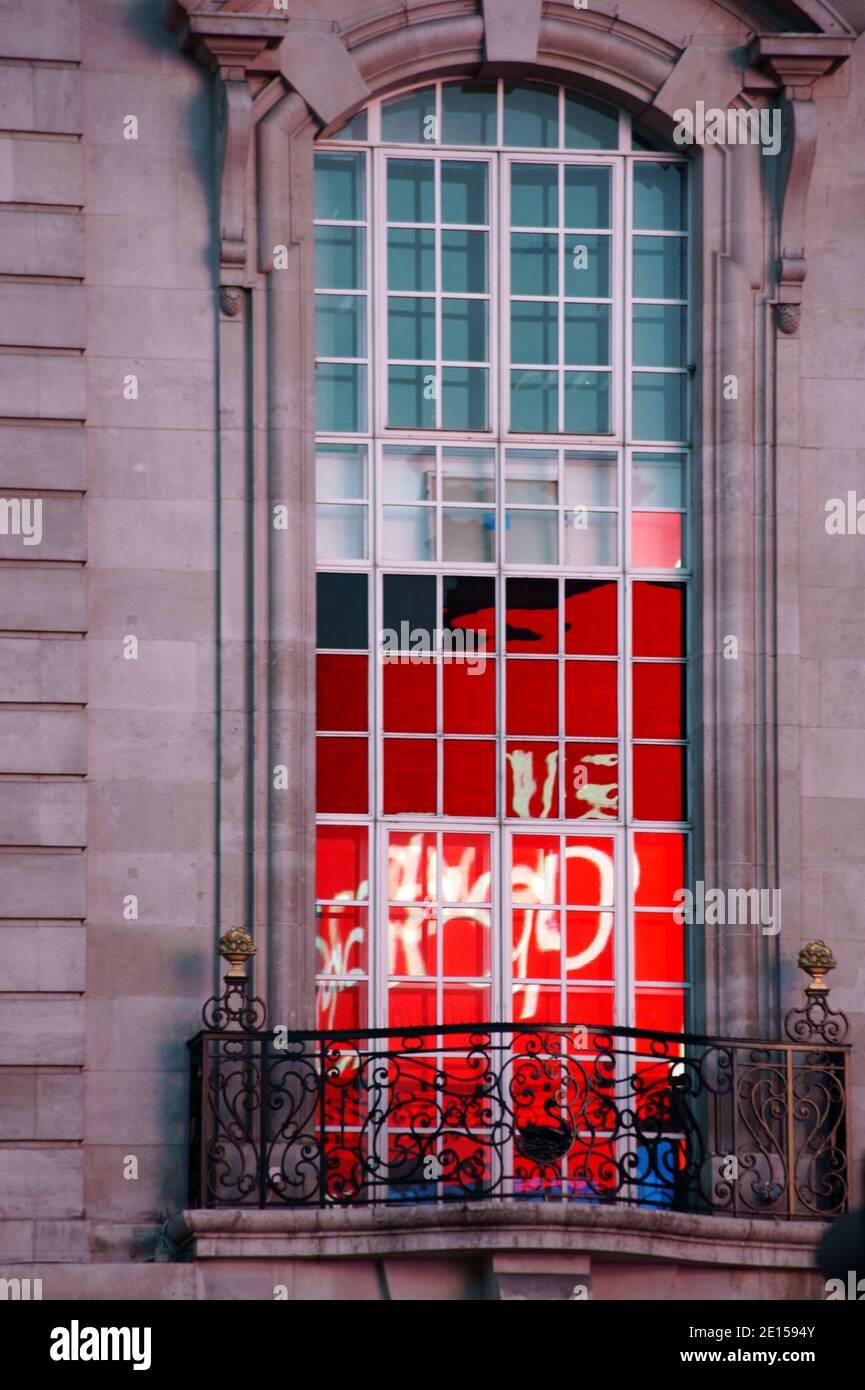 Nostalgic Window With Abstract Reflection Stock Photo - Alamy