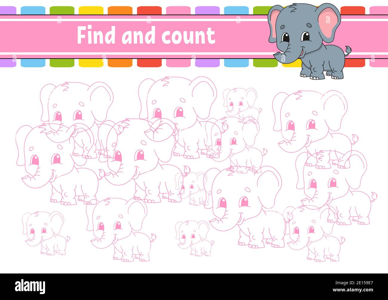 Find and count. Education developing worksheet. Activity page with ...