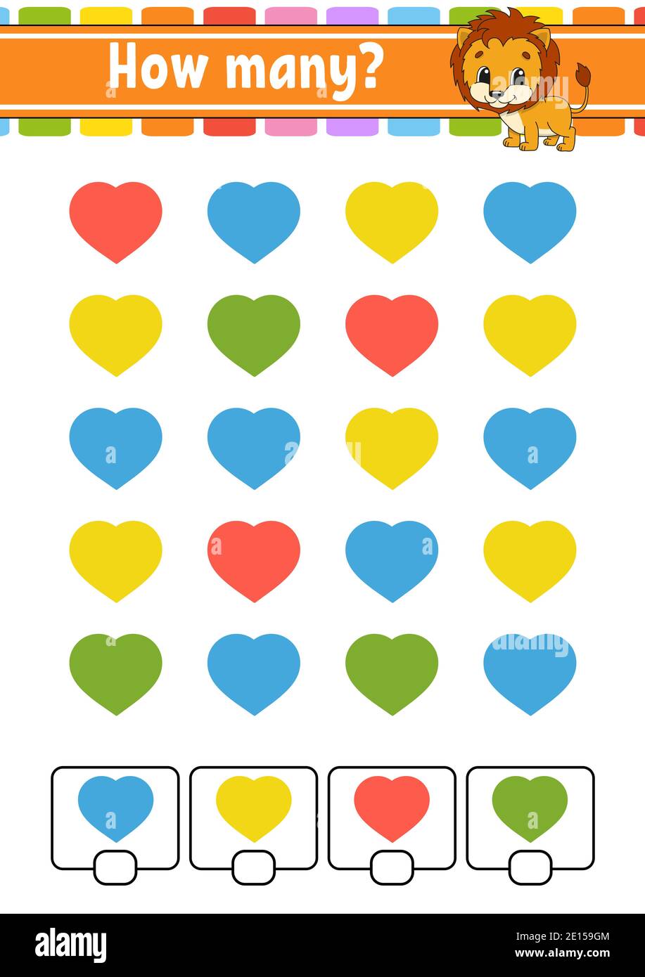 Counting game for children. Happy characters. Learning mathematics. How ...