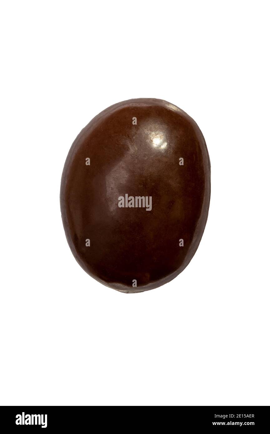 oblong chocolate dragee isolated on white Stock Photo - Alamy