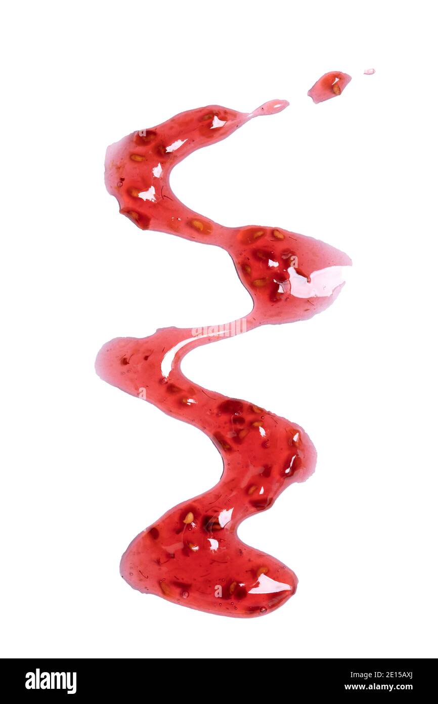 strip of raspberry jam isolated on white Stock Photo - Alamy