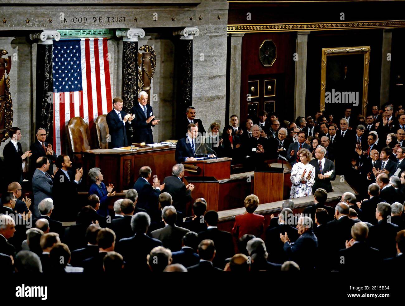 Washington, DC. USA, January 28, 1992 President George H.W. Bush ...