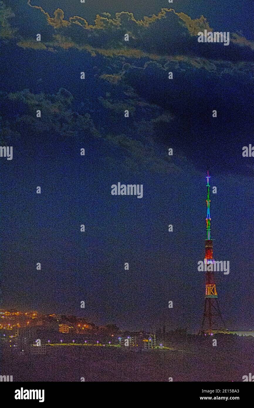 Illuminated television tower hi-res stock photography and images - Alamy