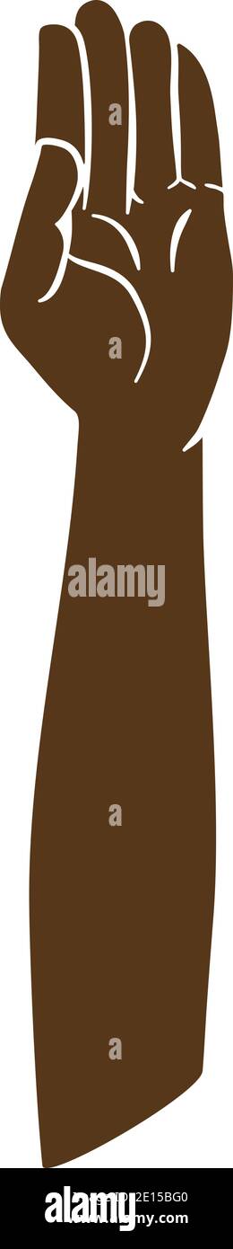 Raised outstretched hand vector drawing Stock Vector Image & Art - Alamy