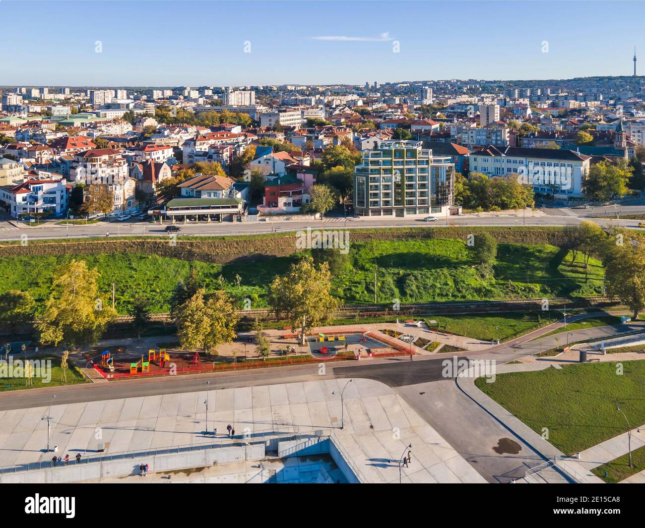 Aerial view of Danube River and City of Ruse, Bulgaria Stock Photo - Alamy