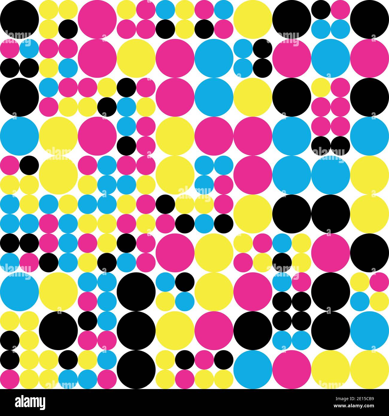 Abstract geometric retro design. Vector dotted seamless pattern in CMYK ...