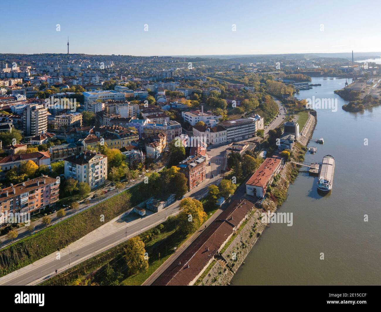 Aerial view of Danube River and City of Ruse, Bulgaria Stock Photo - Alamy