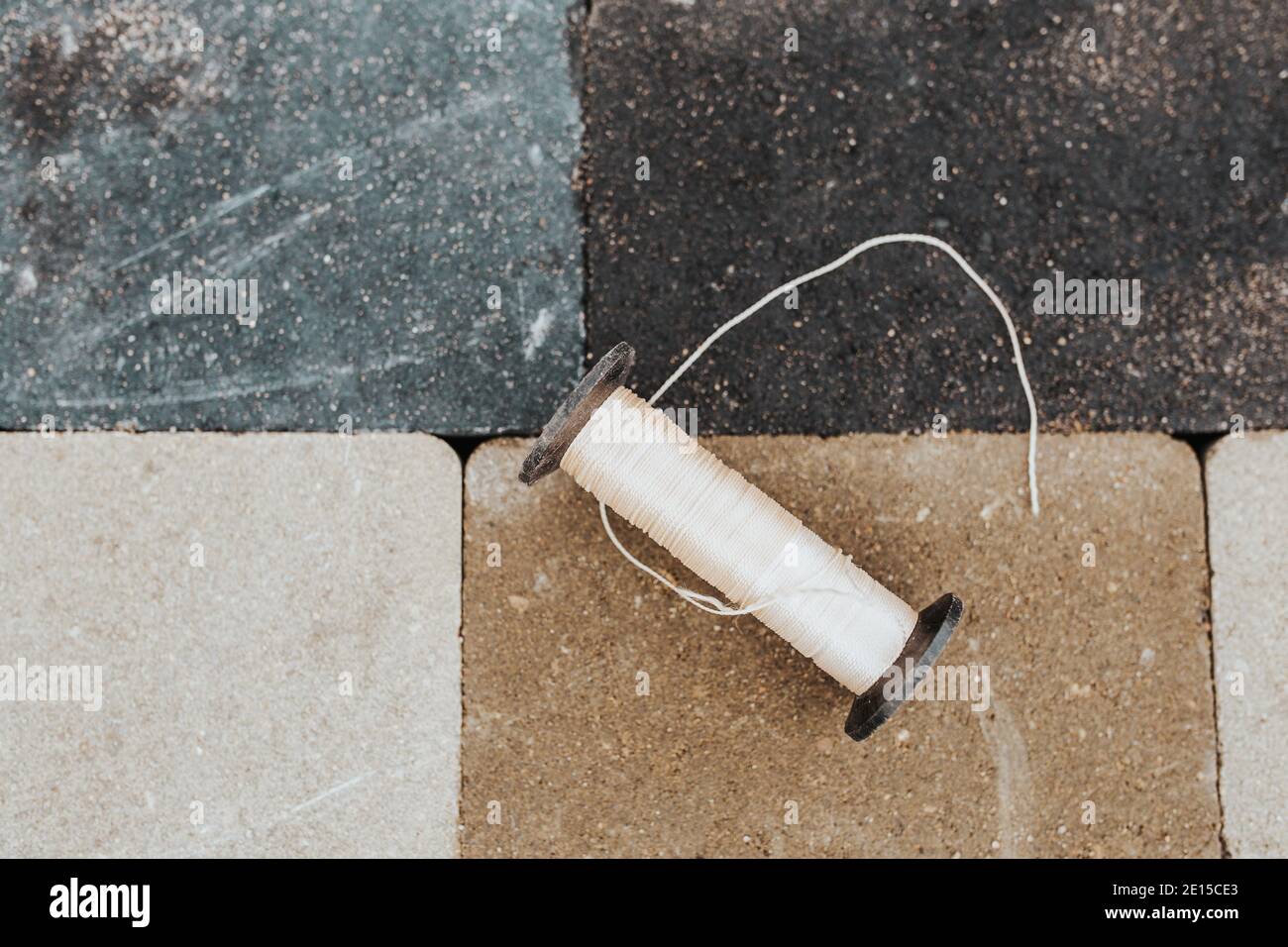 Tools for laying and installing paving slabs - cord trowel and rubber ...