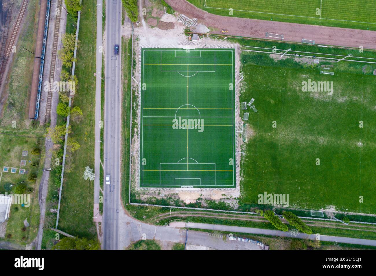 Top view of soccer field or football field Stock Photo - Alamy