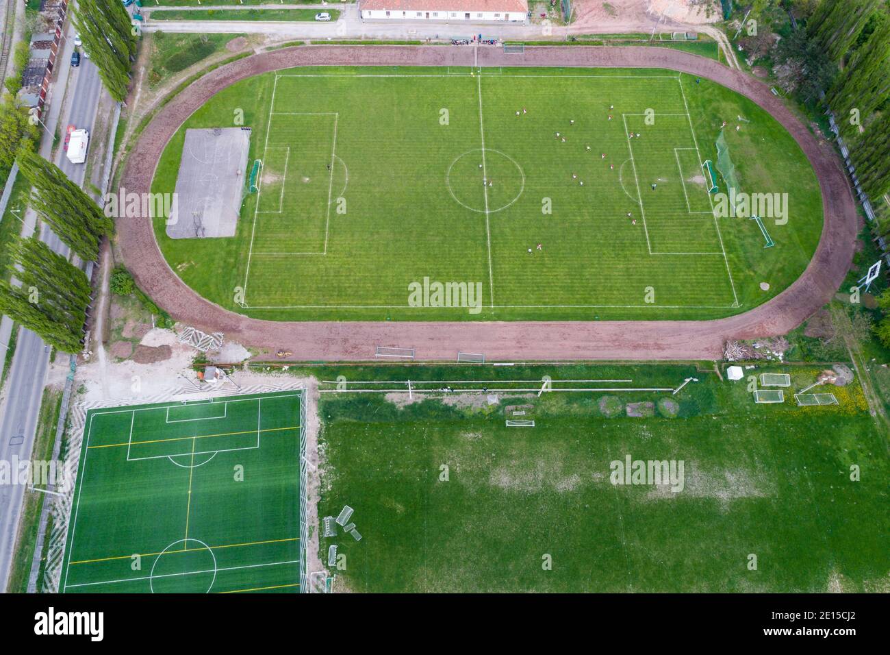 Top view of soccer field or football field Stock Photo - Alamy