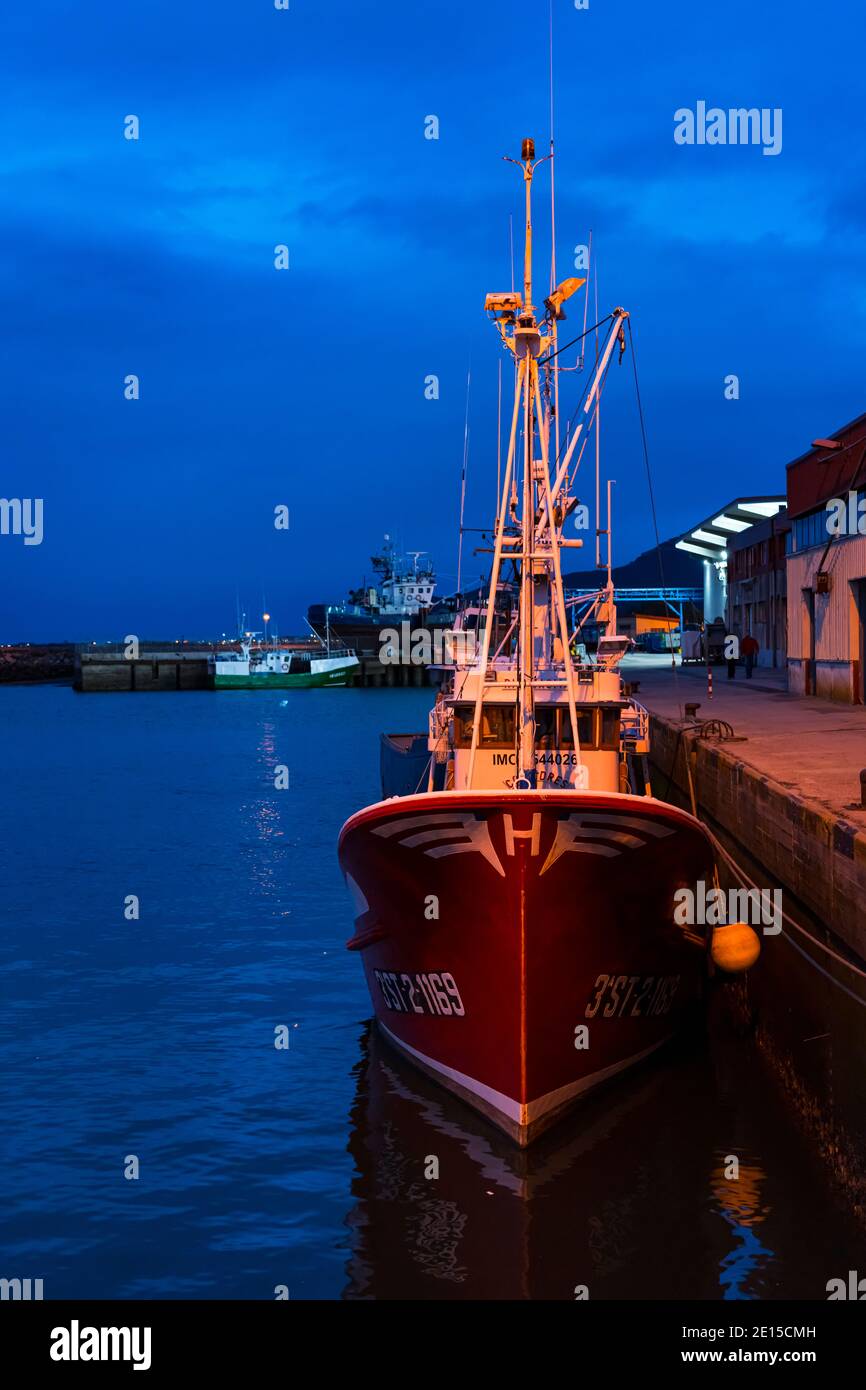 Fishing port of Colindres at dusk, Colindres Municipality, Marismas de ...