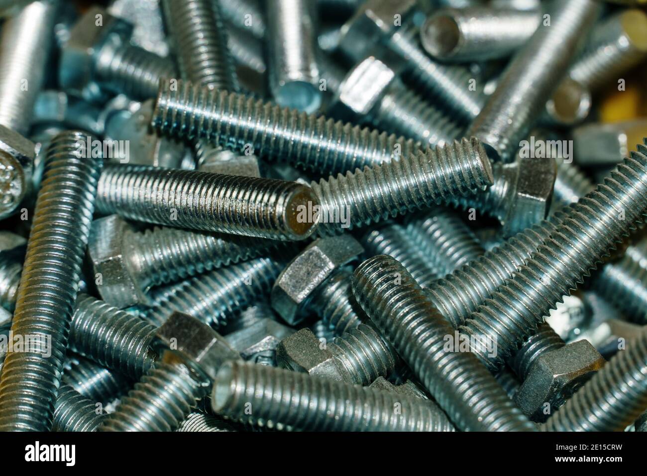 Hex screws lot close up shot Stock Photo - Alamy