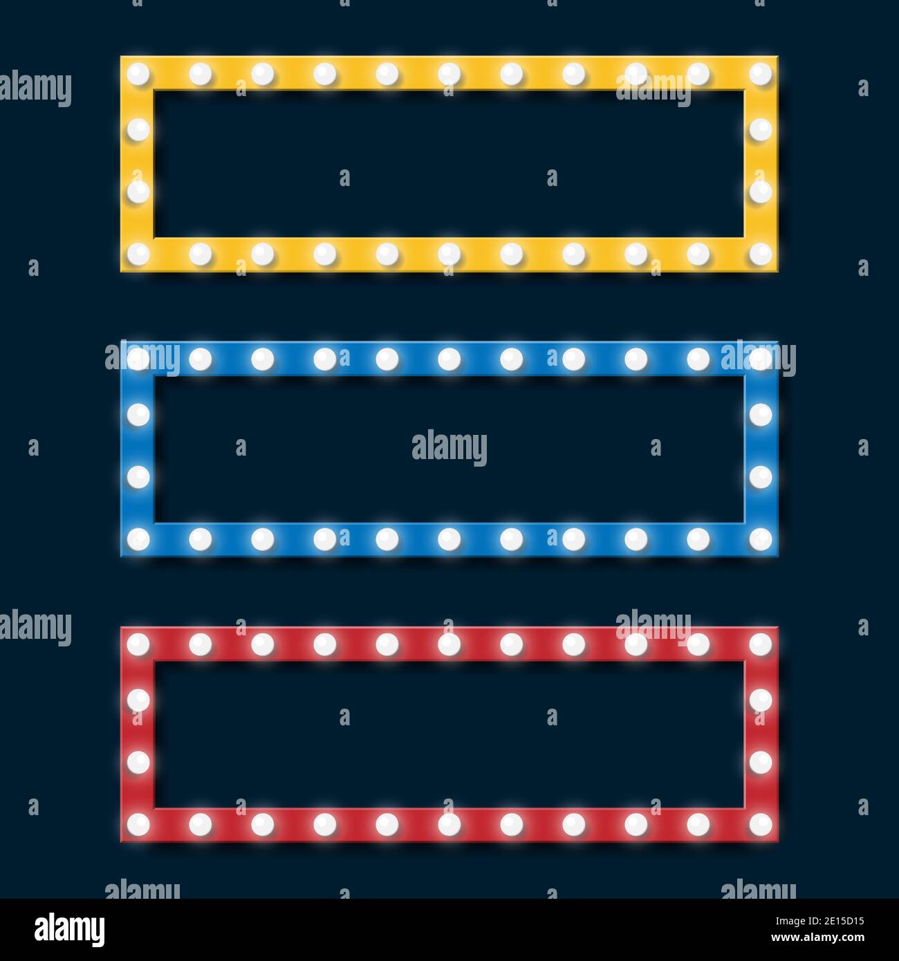 Retro light bulb billboard frame set, vector illustration Stock Vector ...