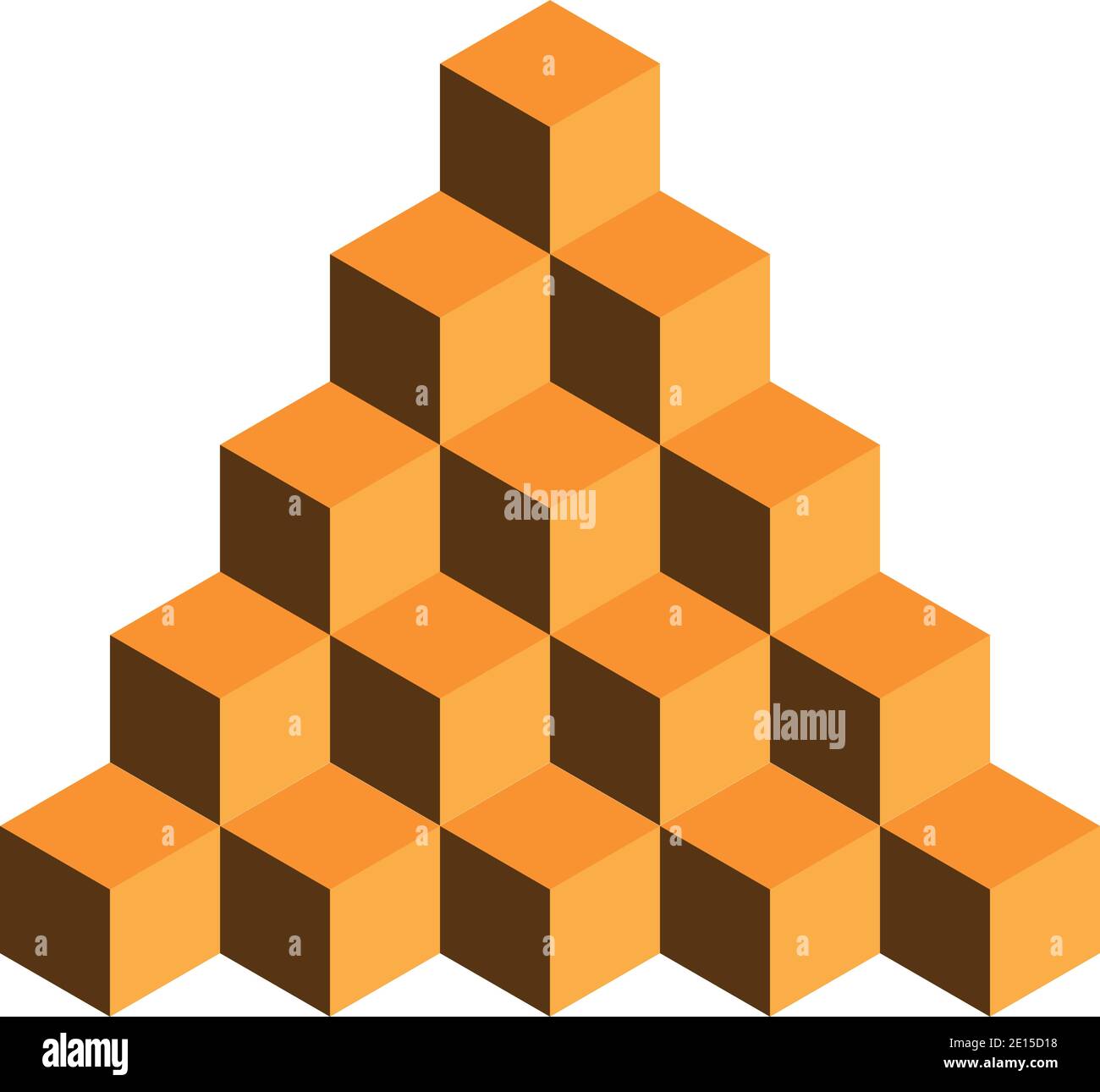 Pyramid of gold cubes. 3D vector illustration isolated on white ...