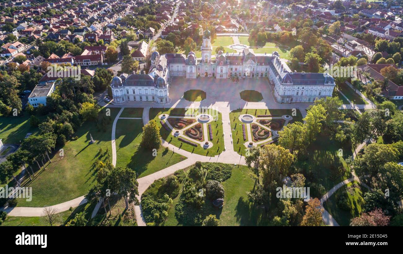 Aerial phooto of Festetics Castle in Keszthely, Hungary Stock Photo - Alamy