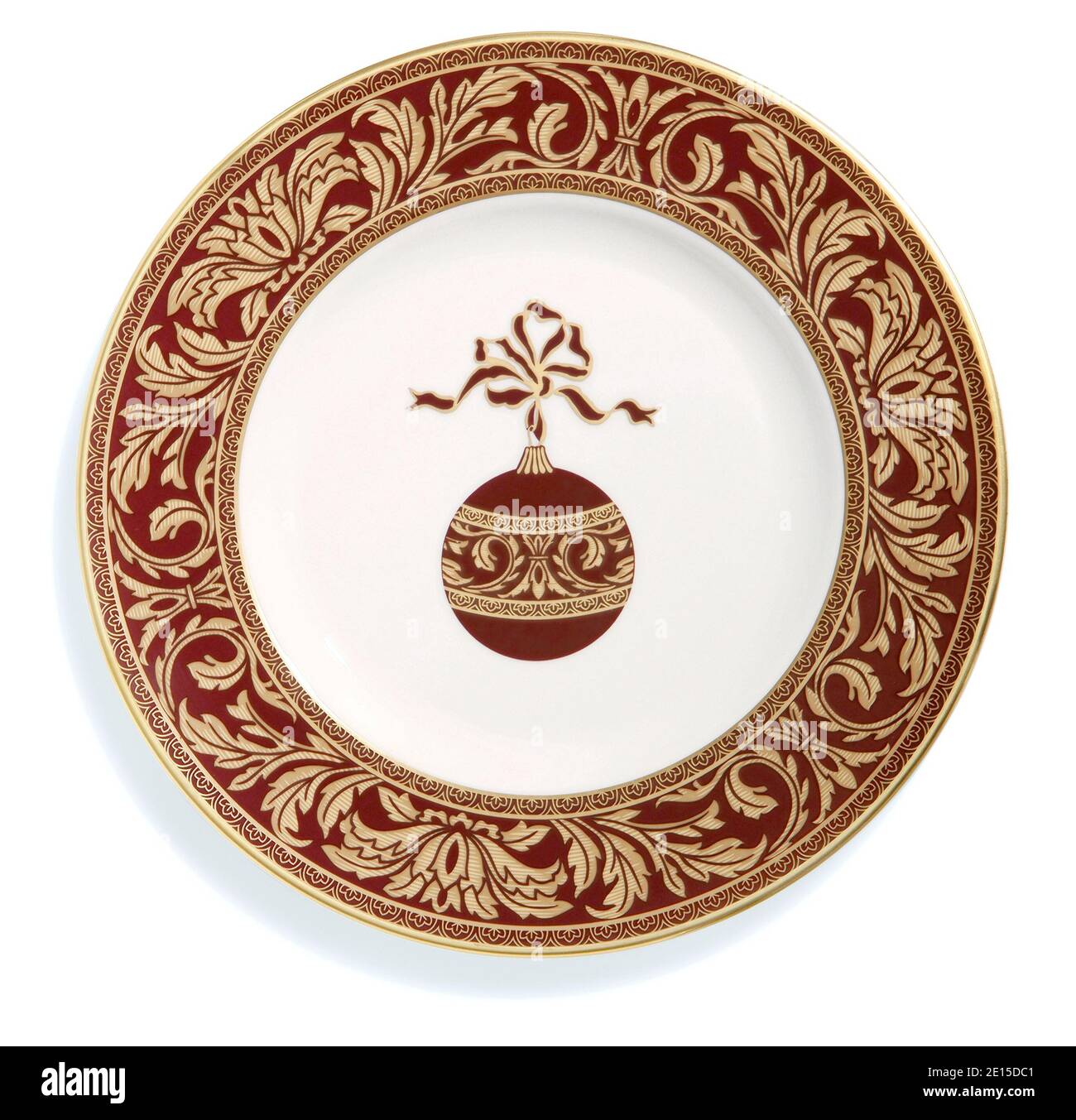 Christmas ornament plate photographed on a white background Stock Photo ...