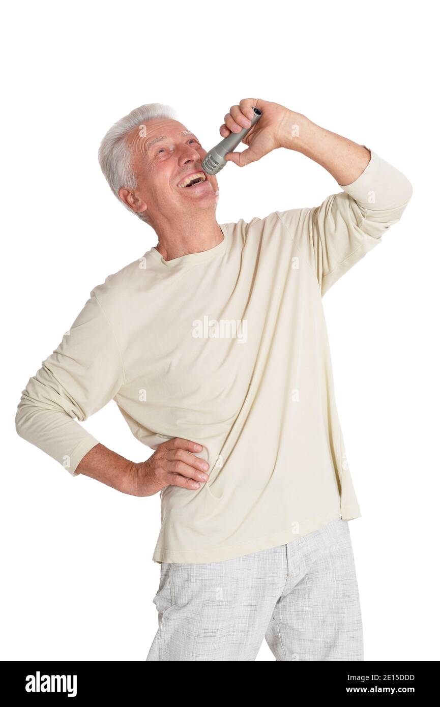 Elderly man singing on hi-res stock photography and images - Alamy