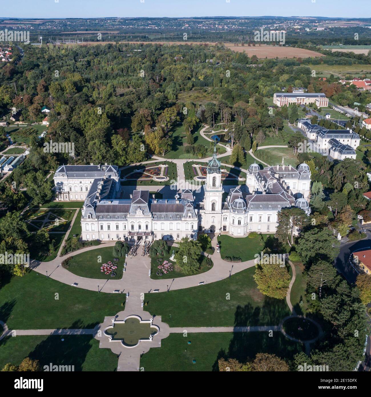 Aerial phooto of Festetics Castle in Keszthely, Hungary Stock Photo - Alamy