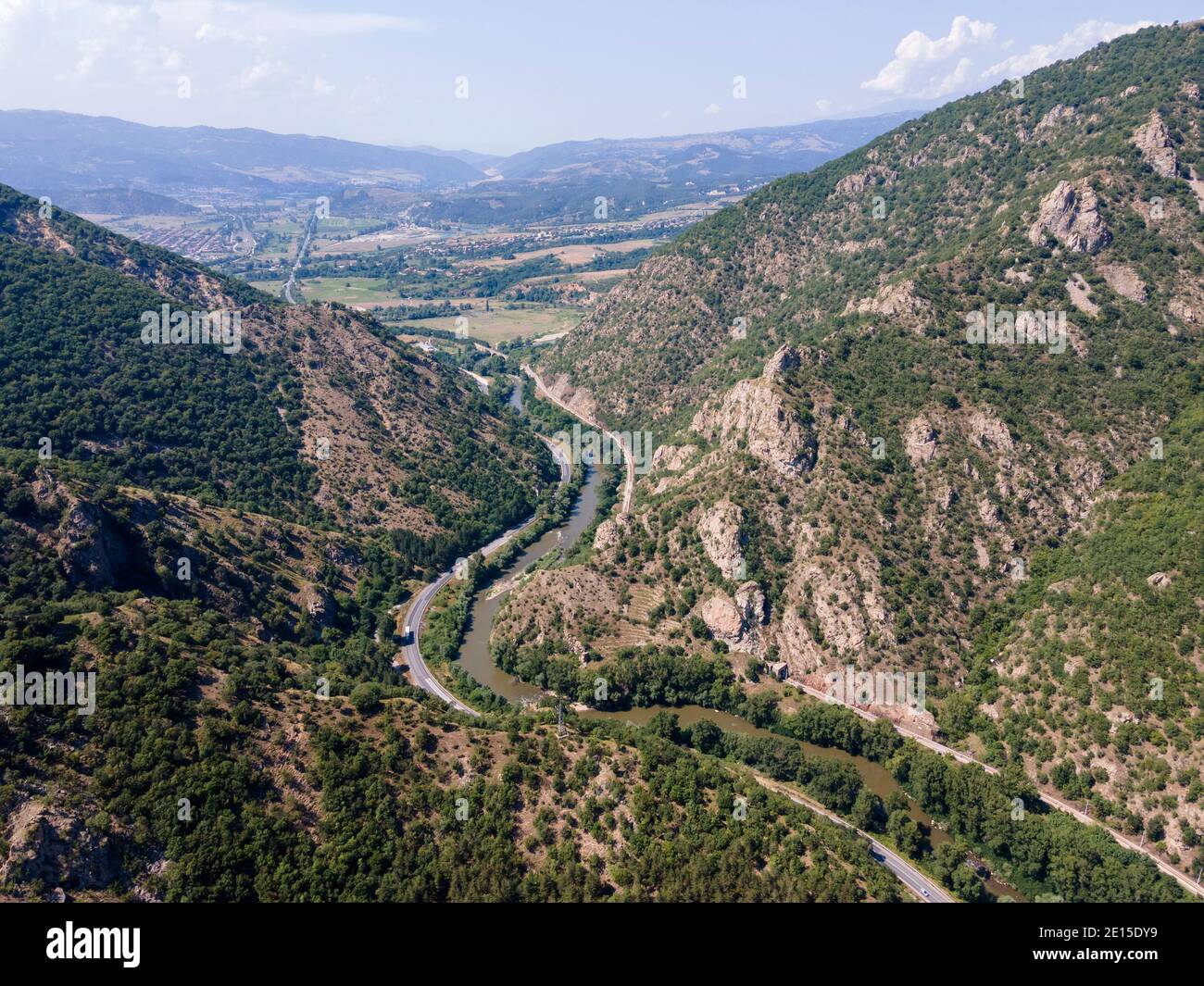 Amazing Aerial view of Kresna Gorge, Bulgaria Stock Photo - Alamy