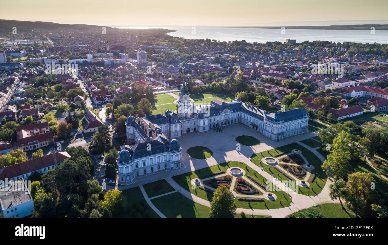 Aerial phooto of Festetics Castle in Keszthely, Hungary Stock Photo - Alamy