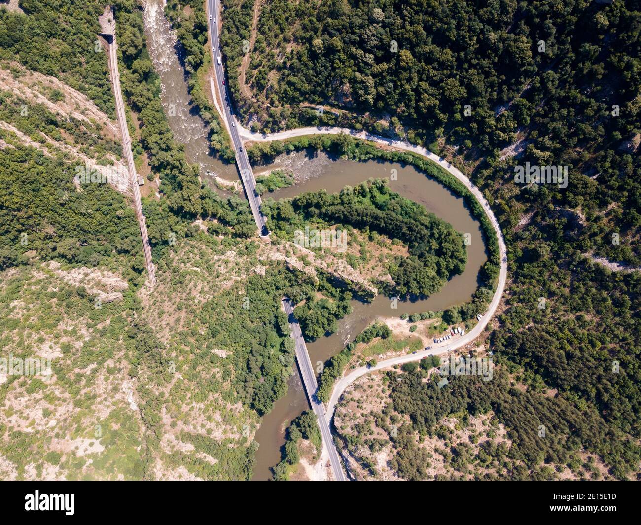 Amazing Aerial view of Kresna Gorge, Bulgaria Stock Photo - Alamy