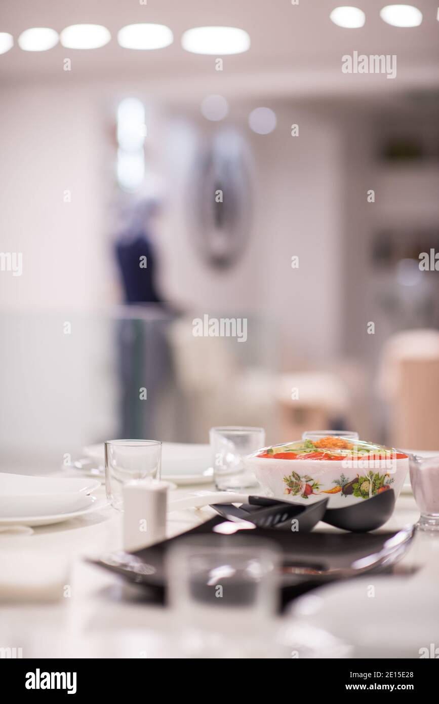 Table ready for lunch Stock Photo - Alamy