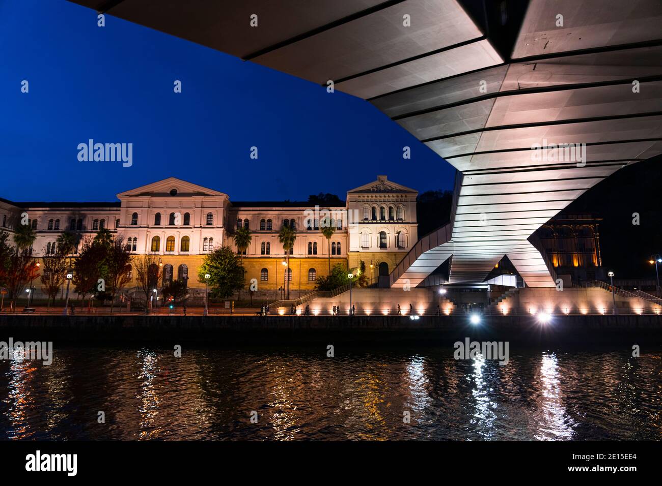 Deusto University and Zubizuri bridge , Bilbao, Bizkaia, Basque Country ...