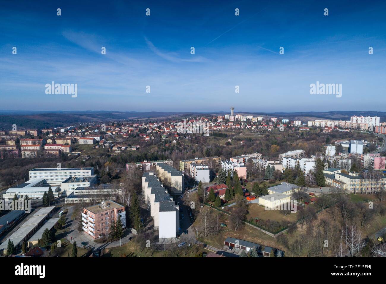 Aerial view of block houses in Komlo hungary Stock Photo - Alamy