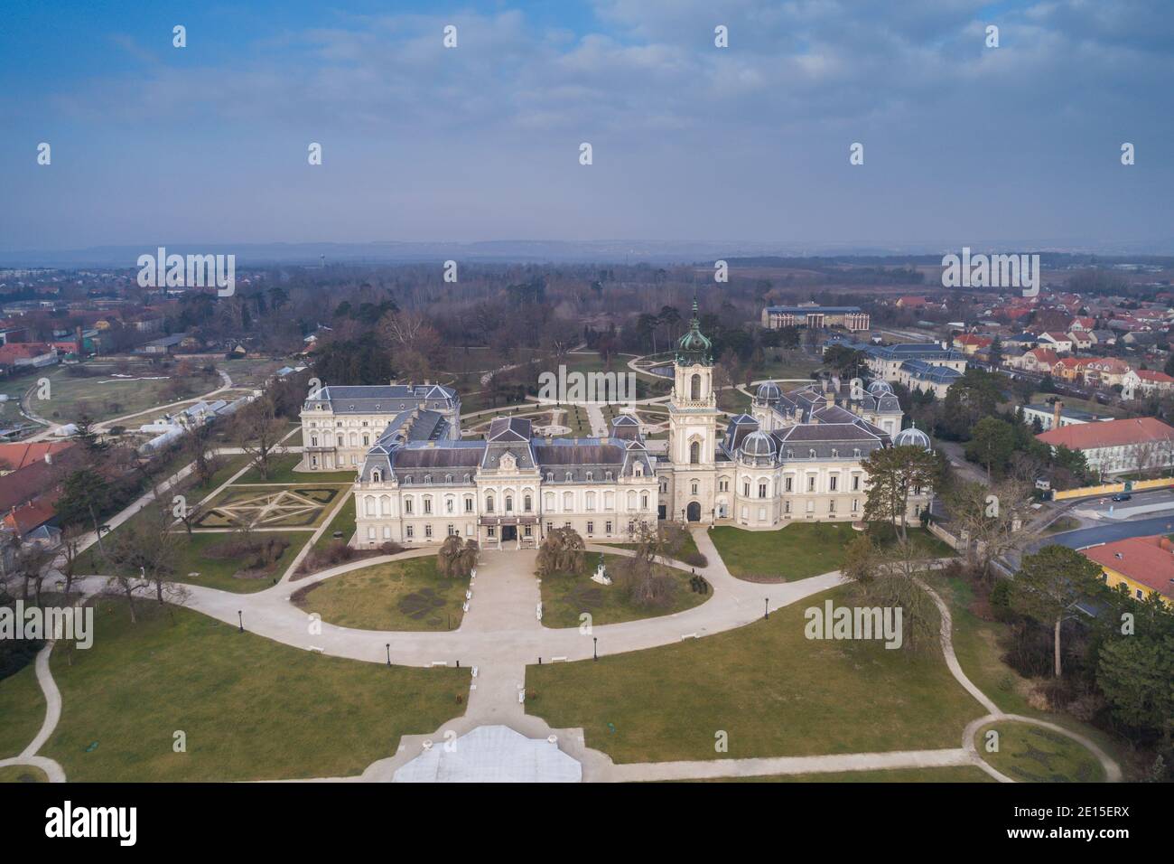 Aerial phooto of Festetics Castle in Keszthely, Hungary Stock Photo - Alamy