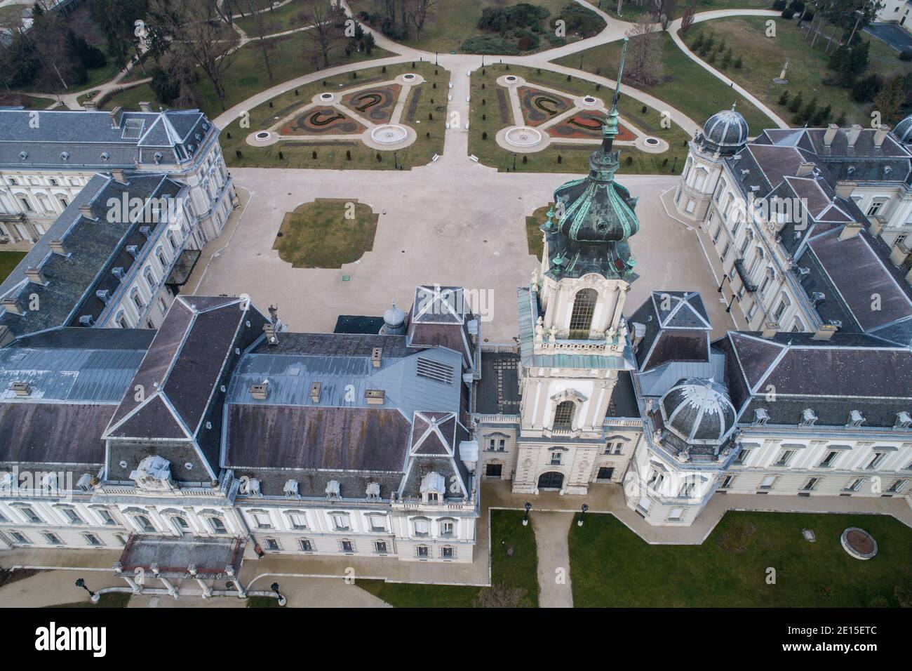 Aerial phooto of Festetics Castle in Keszthely, Hungary Stock Photo - Alamy