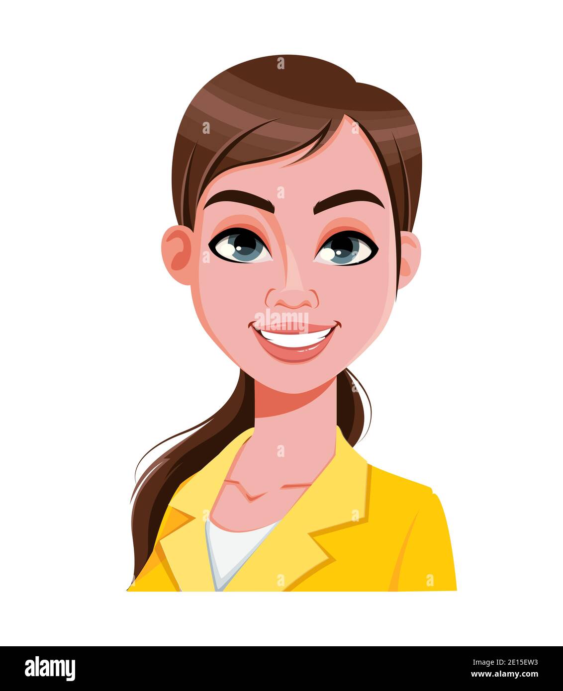 Stock vector. Face expression of beautiful woman, cheerful. Female ...