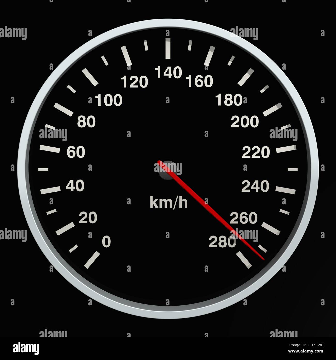 Speed meter. Speedometer with a red arrow indicating speed. 3D ...