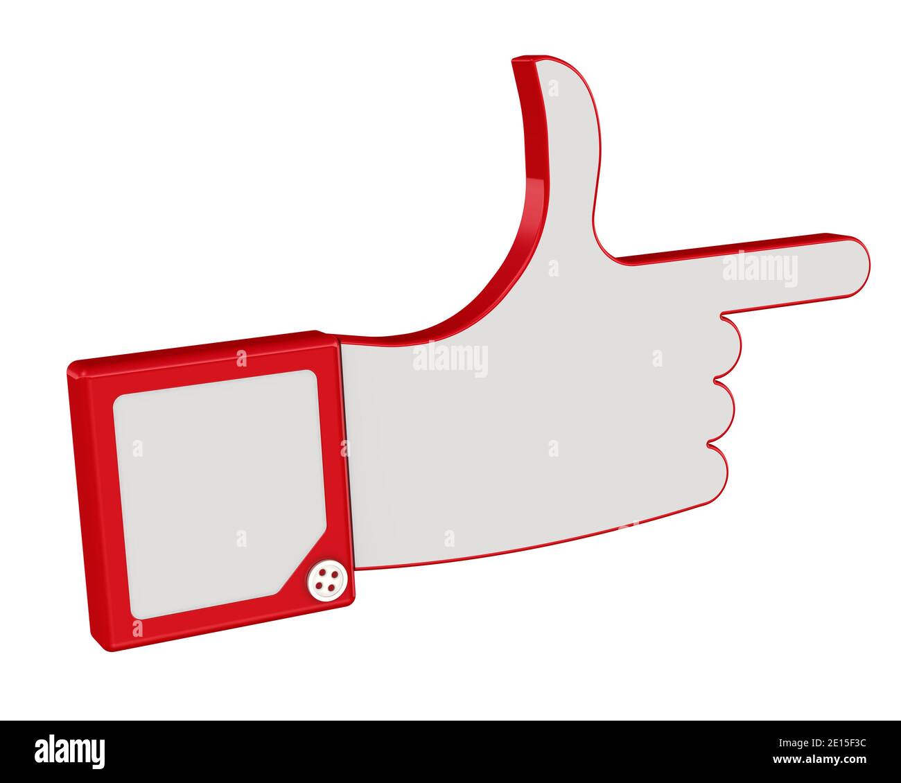 The gesture of the hand, indicating the direction. Isolated. 3D ...