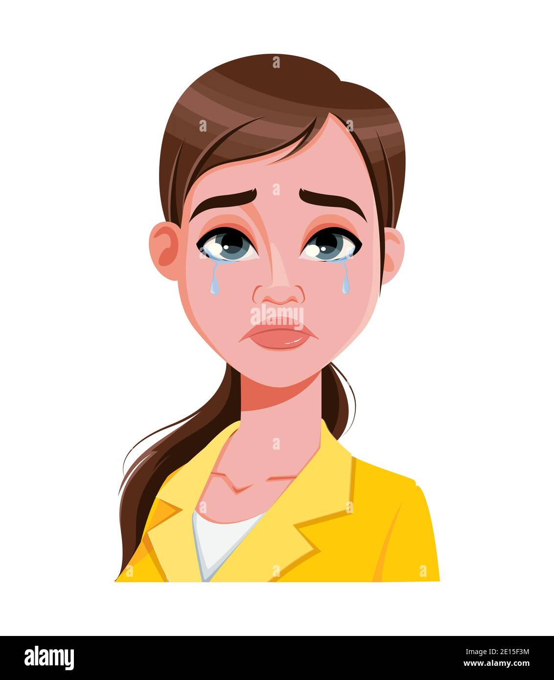 Stock vector. Face expression of beautiful woman, crying. Female ...