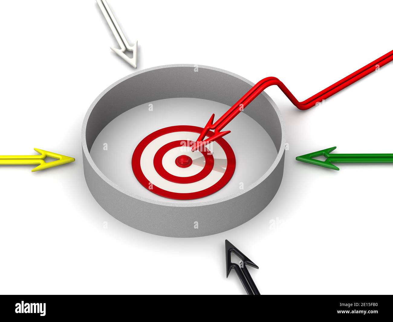 The concept of achieving the goal. The goal, obstacle and arrows. The ...