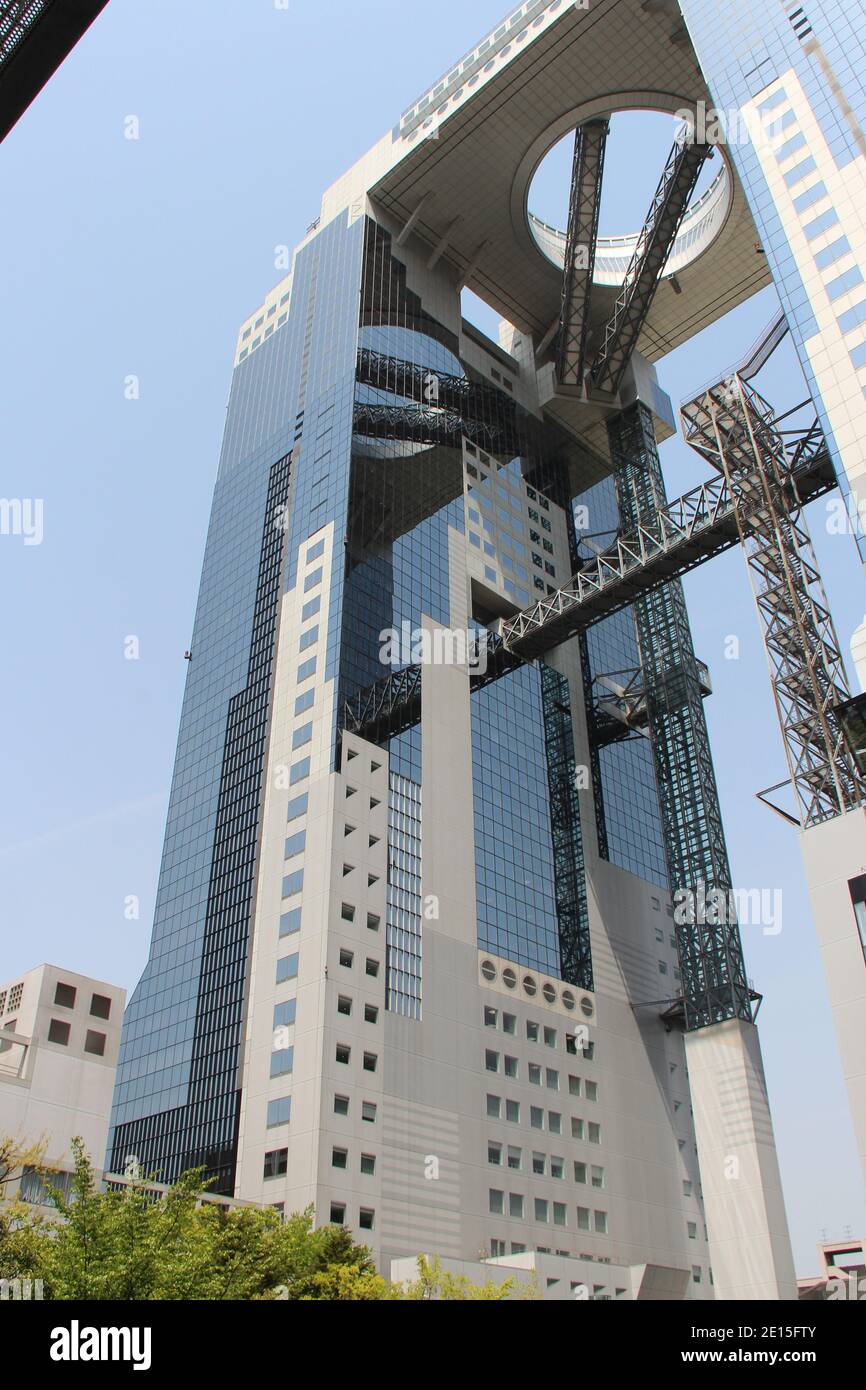 modern glass building (umeda sky building) in osaka in japan Stock ...