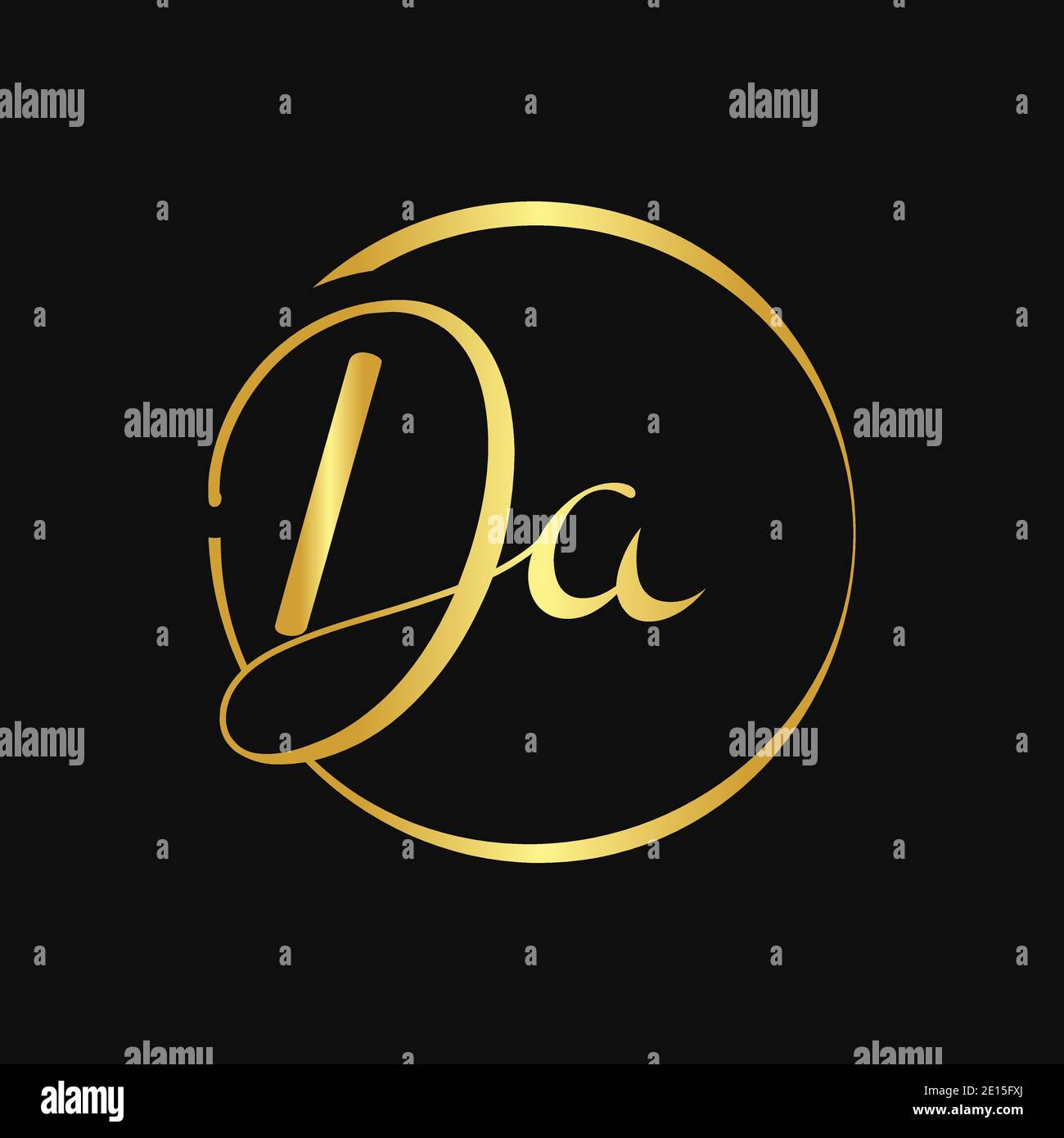 Initial DA Script Letter Type Logo Design With Modern Typography Vector ... Initial DA Script Letter Type Logo Design With Modern Typography Vector ...