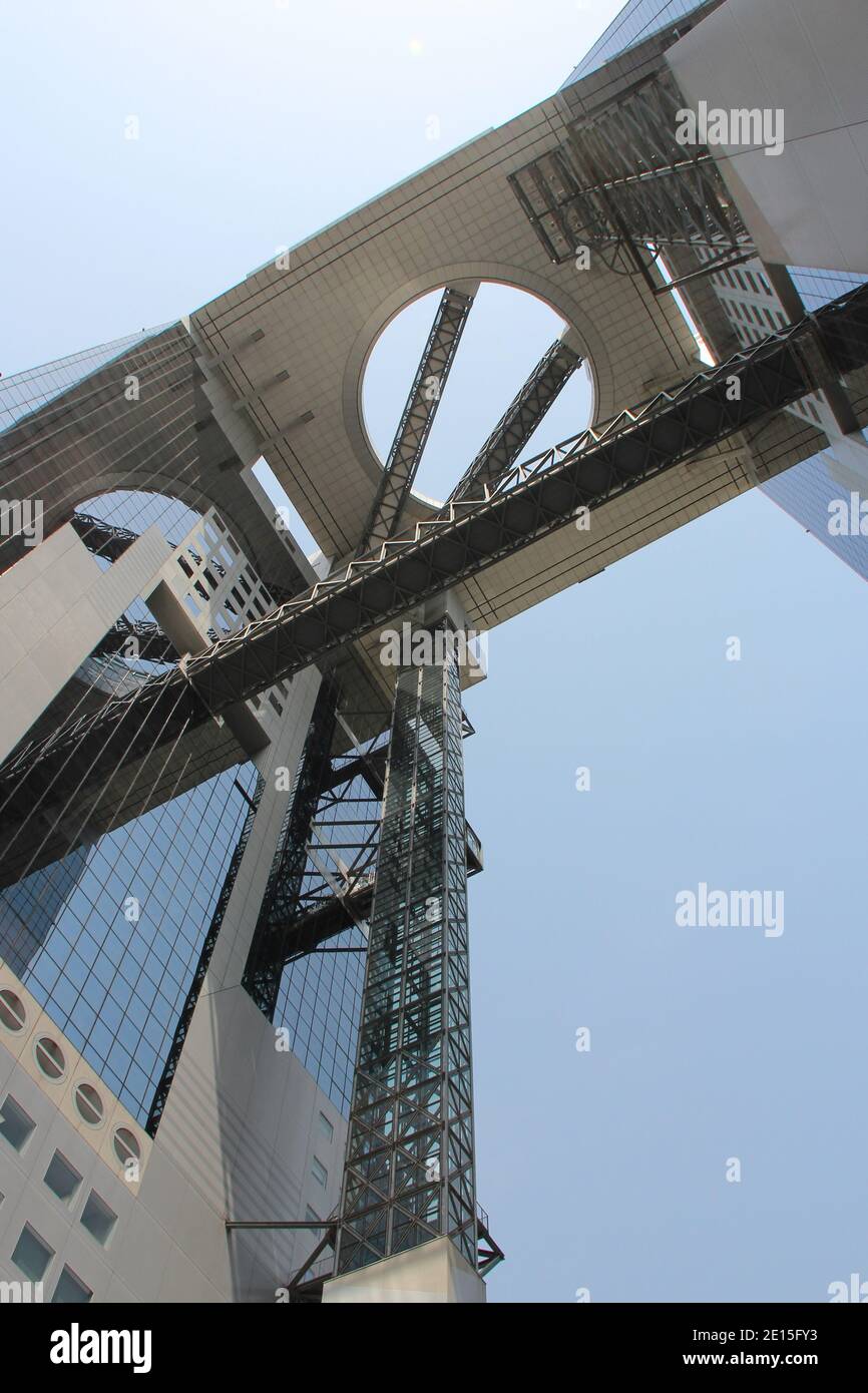 modern glass building (umeda sky building) in osaka in japan Stock ...