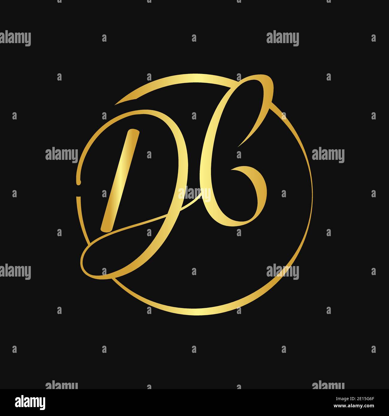 Initial Db Script Letter Type Logo Design With Modern Typography Vector