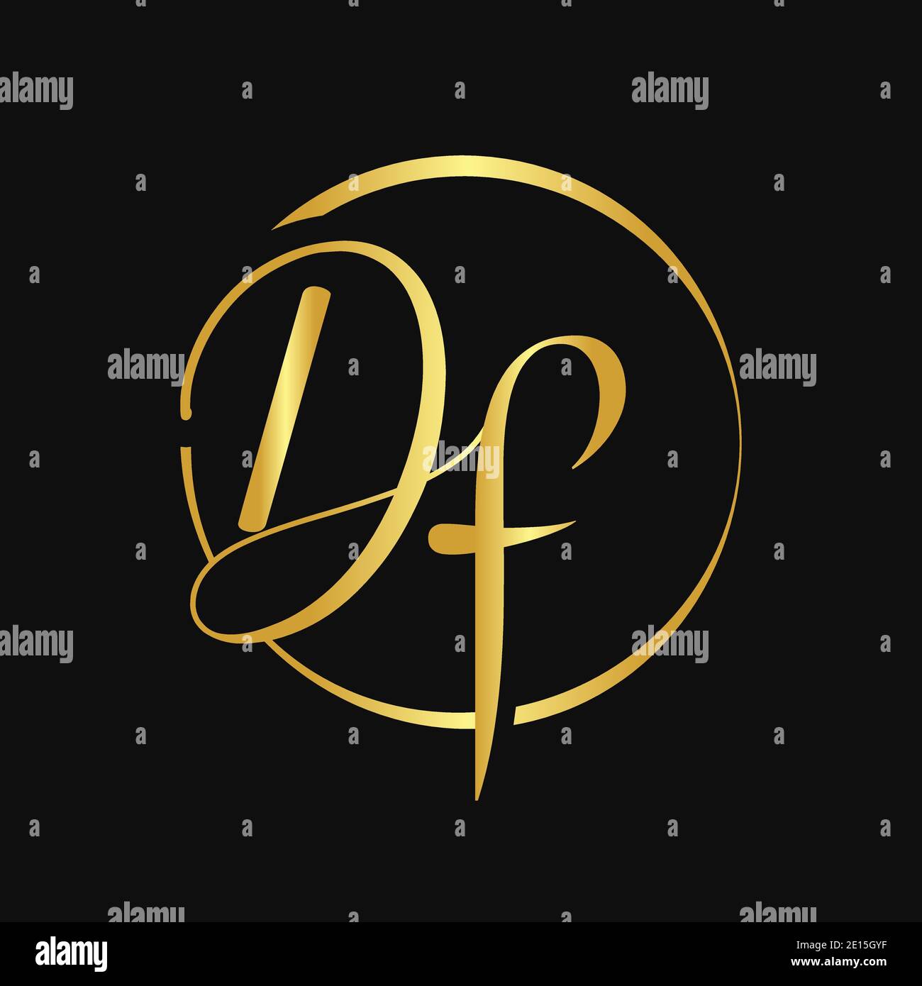 Initial DF Script Letter Type Logo Design With Modern Typography Vector ... Initial DF Script Letter Type Logo Design With Modern Typography Vector ...