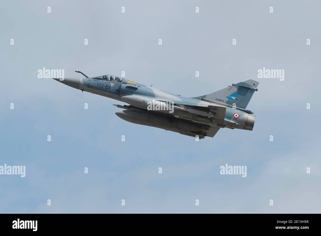 A French Mirage 2000 jet fighter leaves the air base La Sude, Crete on ...